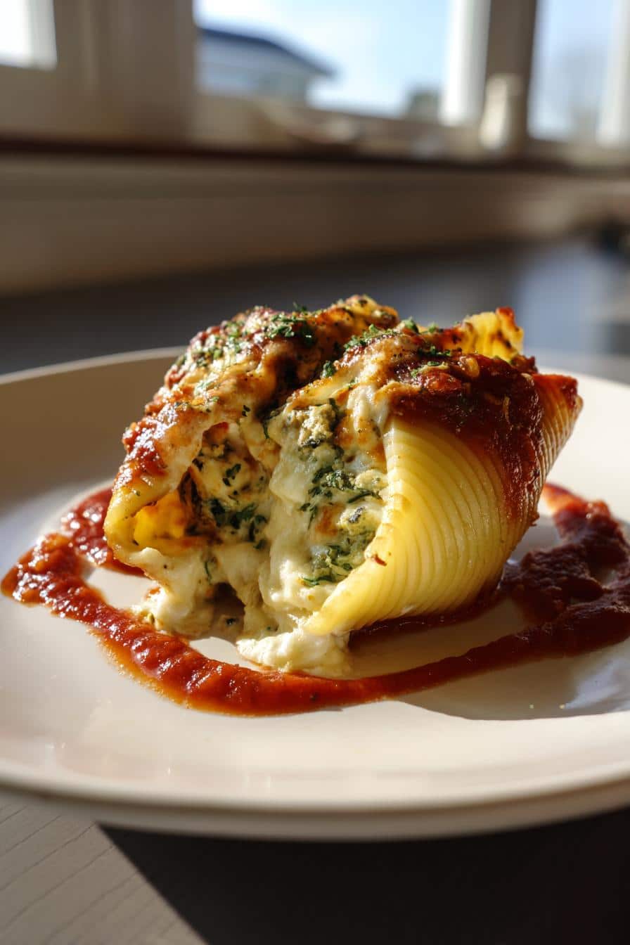 10 Irresistible Cheesy Stuffed Jumbo Shells with Spicy Sausage Pesto ...